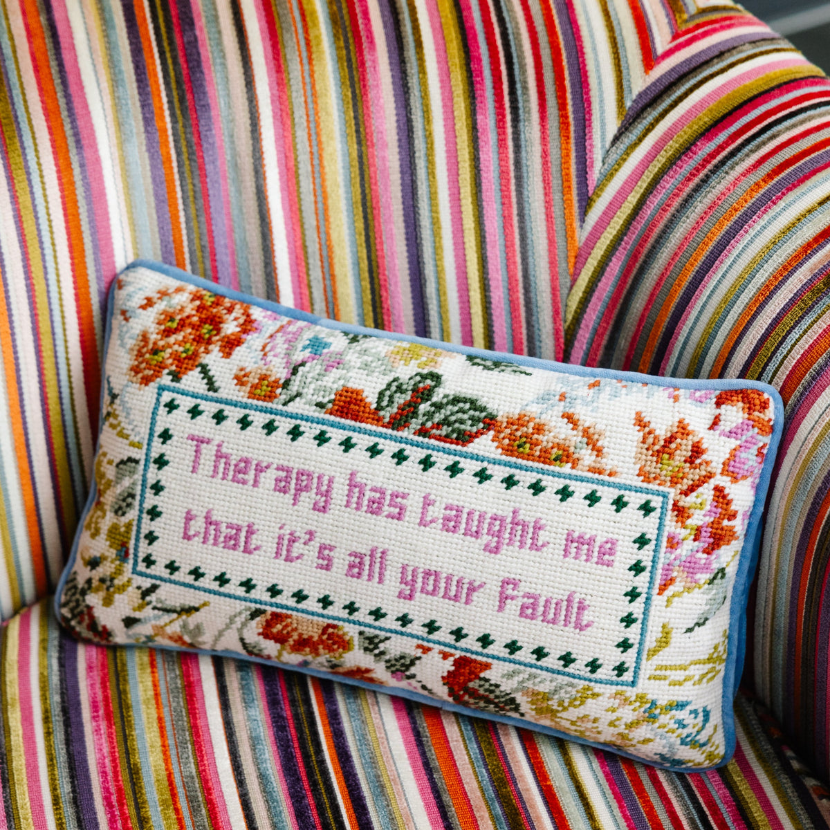 Furbish Studio - Therapy Needlepoint Pillow