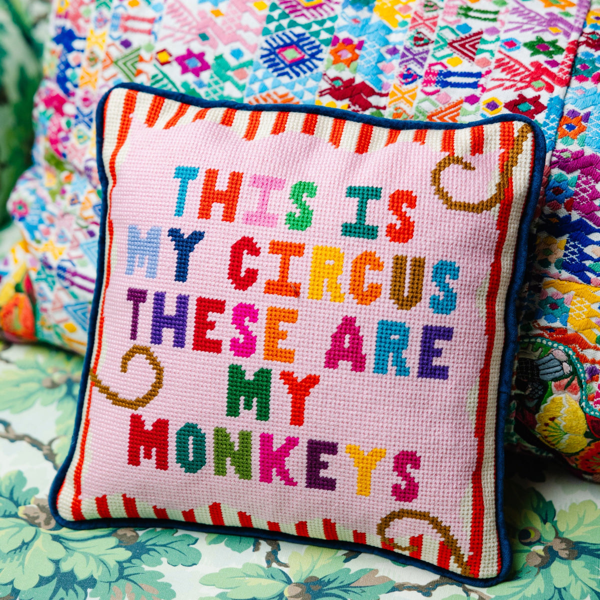 Furbish Studio - My Circus Needlepoint Pillow
