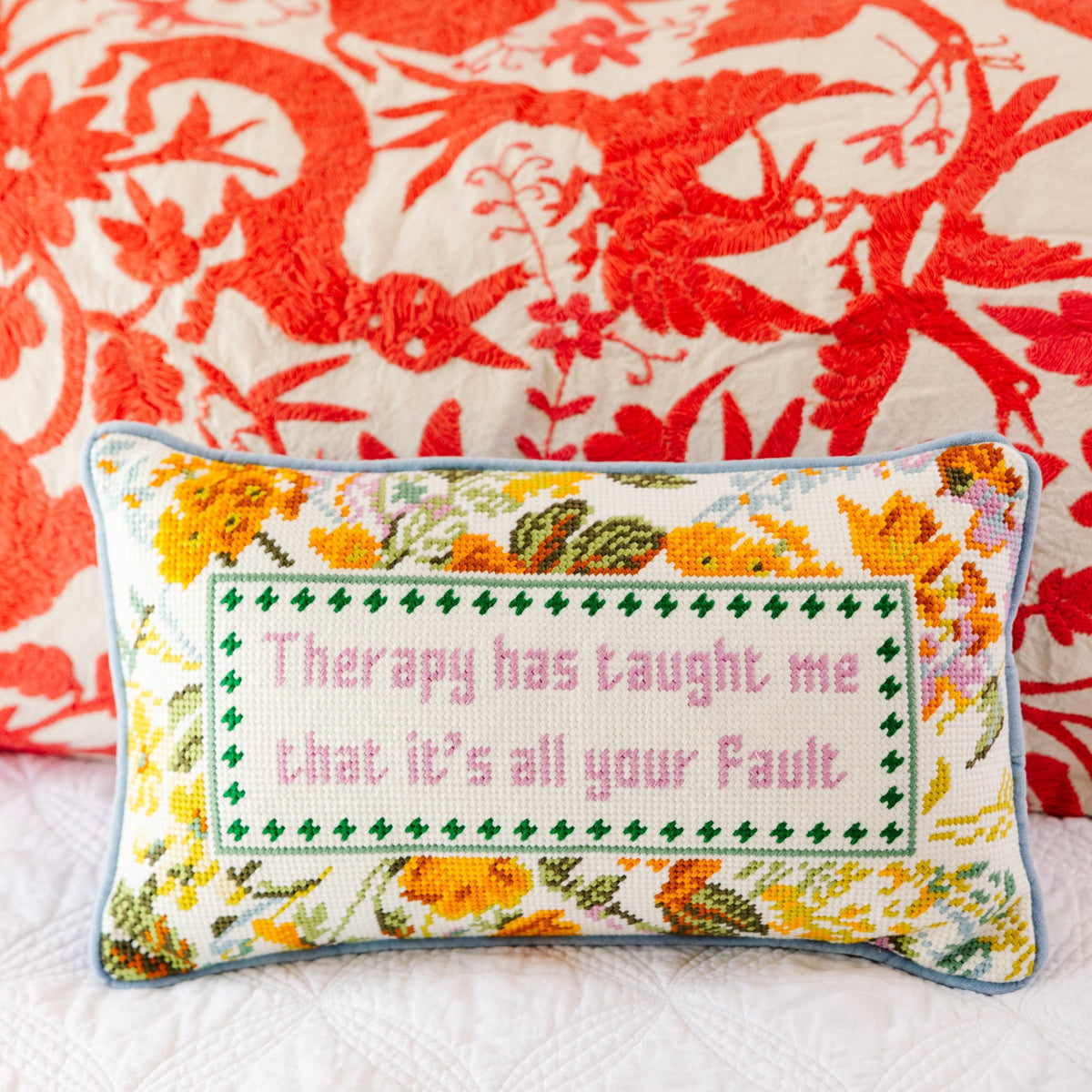 Furbish Studio - Therapy Needlepoint Pillow