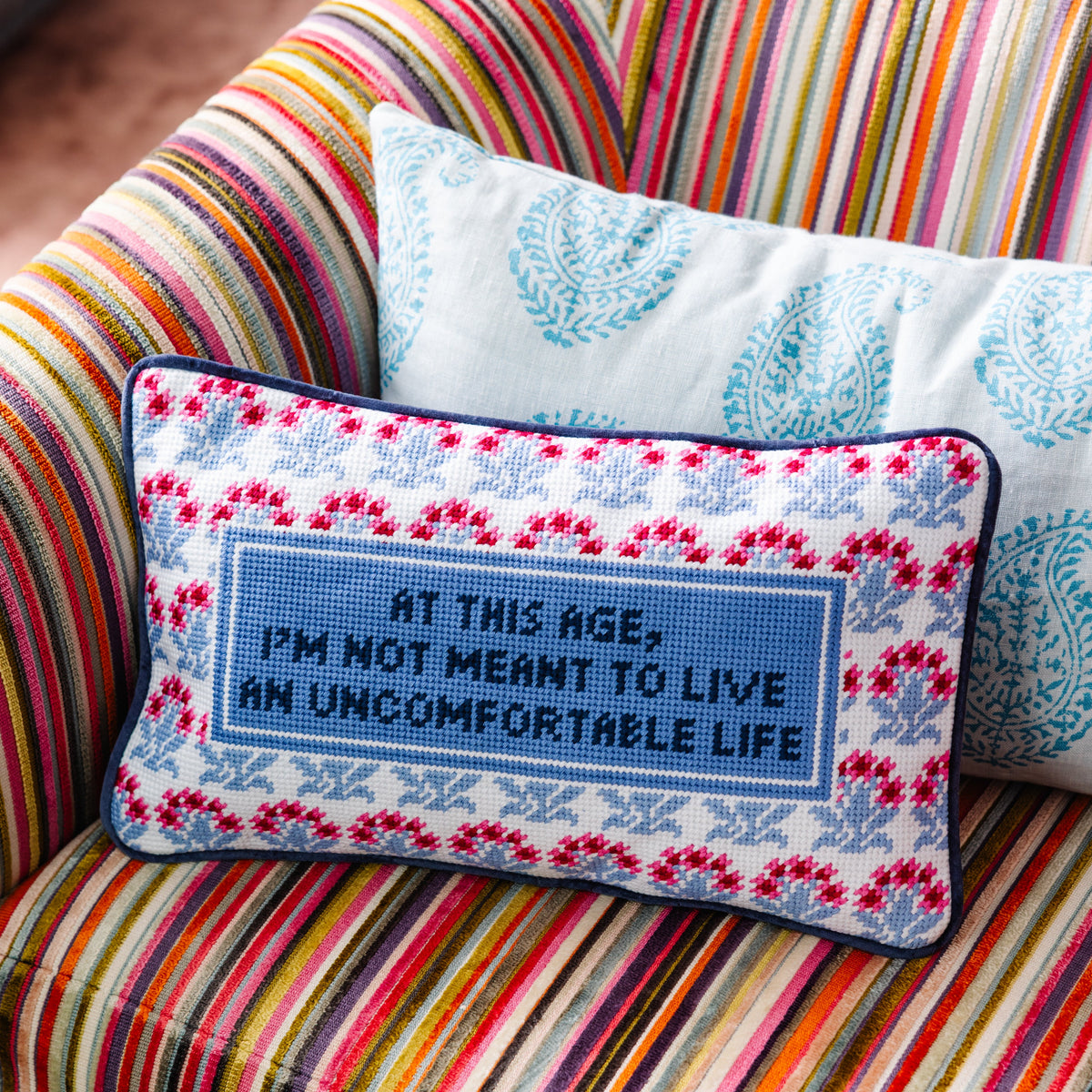 Furbish Studio - Uncomfortable Needlepoint Pillow